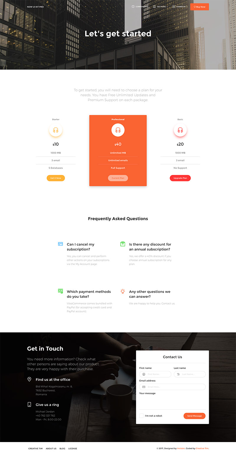 Now UI Kit Pro Angular by Creative Tim