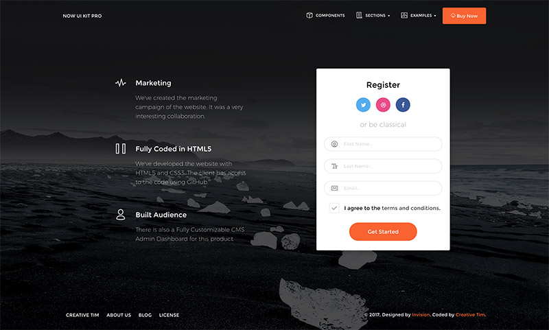 Now UI Kit Pro Angular by Creative Tim