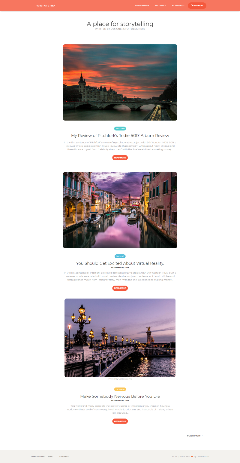 Paper Kit Pro React By Creative Tim