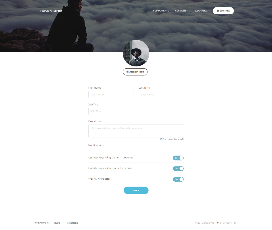 Paper Kit Pro React By Creative Tim